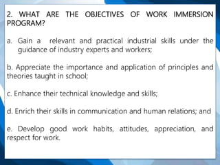 WORK IMMERSION ORIENTATION OF SHS STUDENTS.pptxptx | PPTX