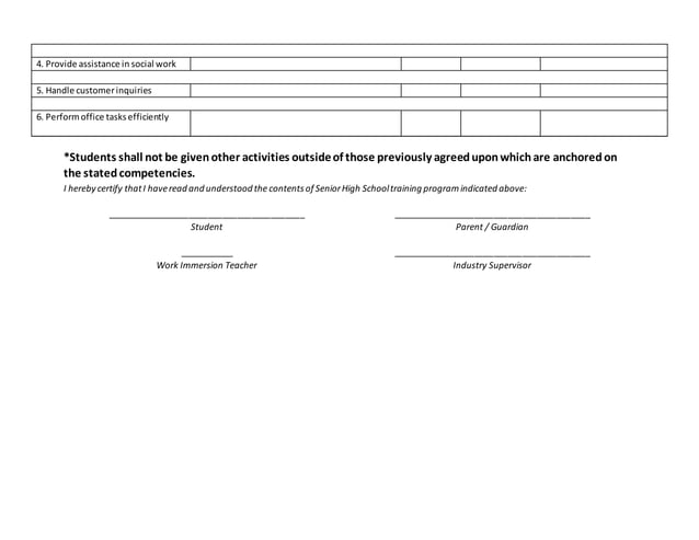 Work Immersion Template.docx | Professional School | Postgraduate Education
