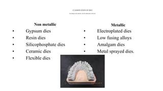 Working casts and Dies in fixed dental prosthesis | PPTX
