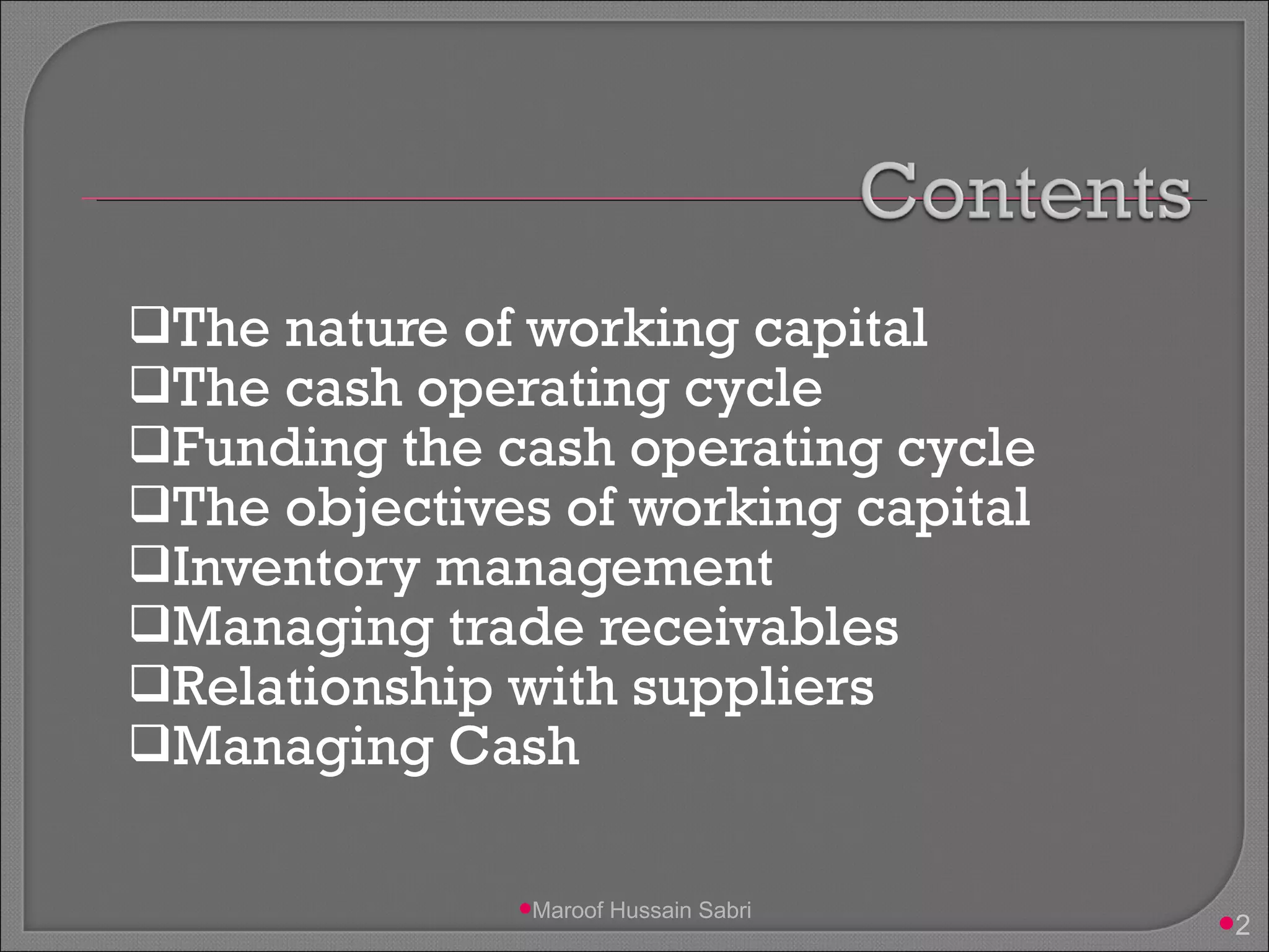 Working Capital Management | PPT