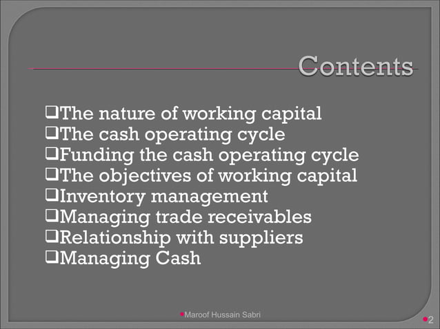 Working Capital Management | PPT
