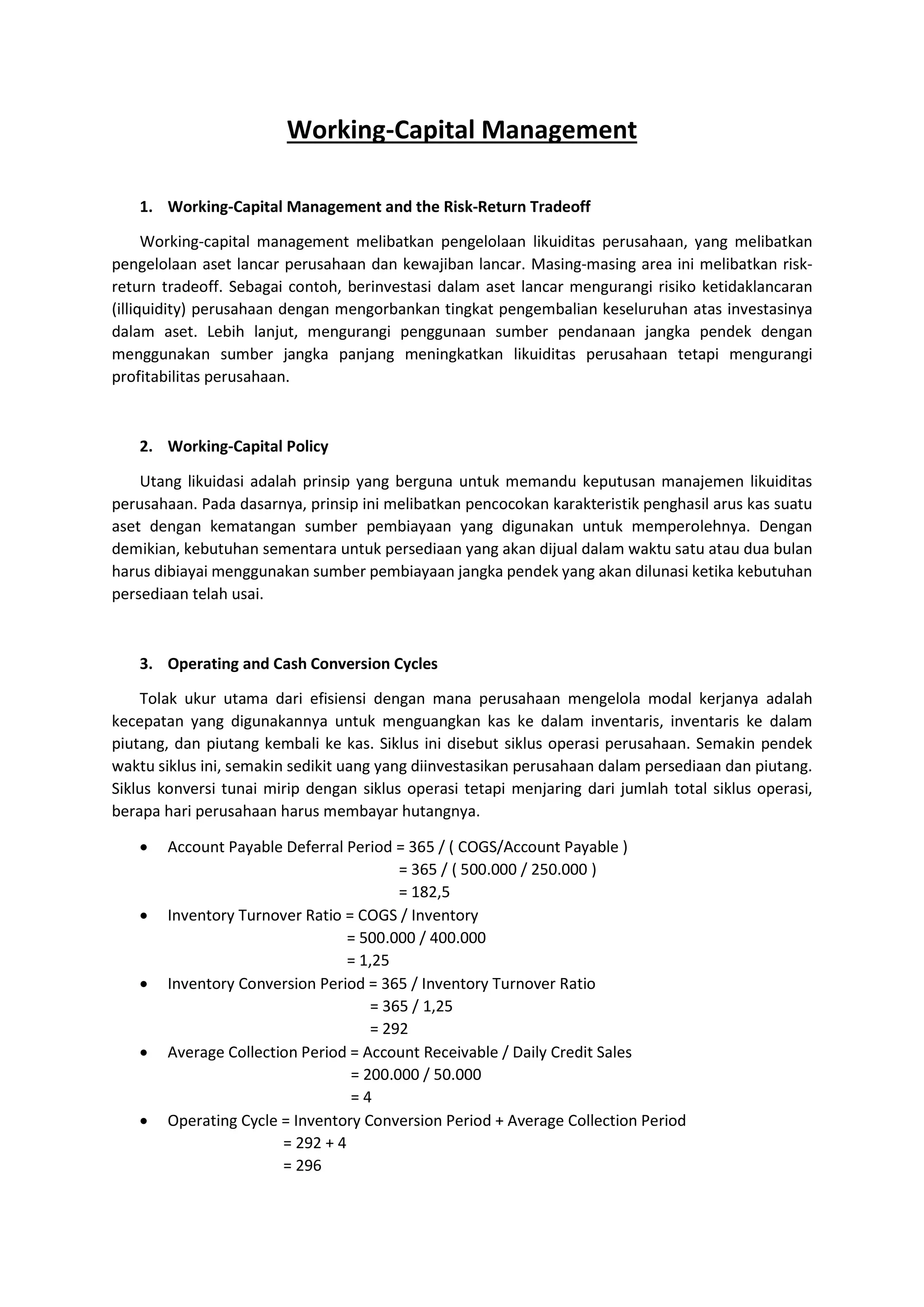 Working-capital management/abshor.marantika/Dita Nakhreza/3-03 | PDF