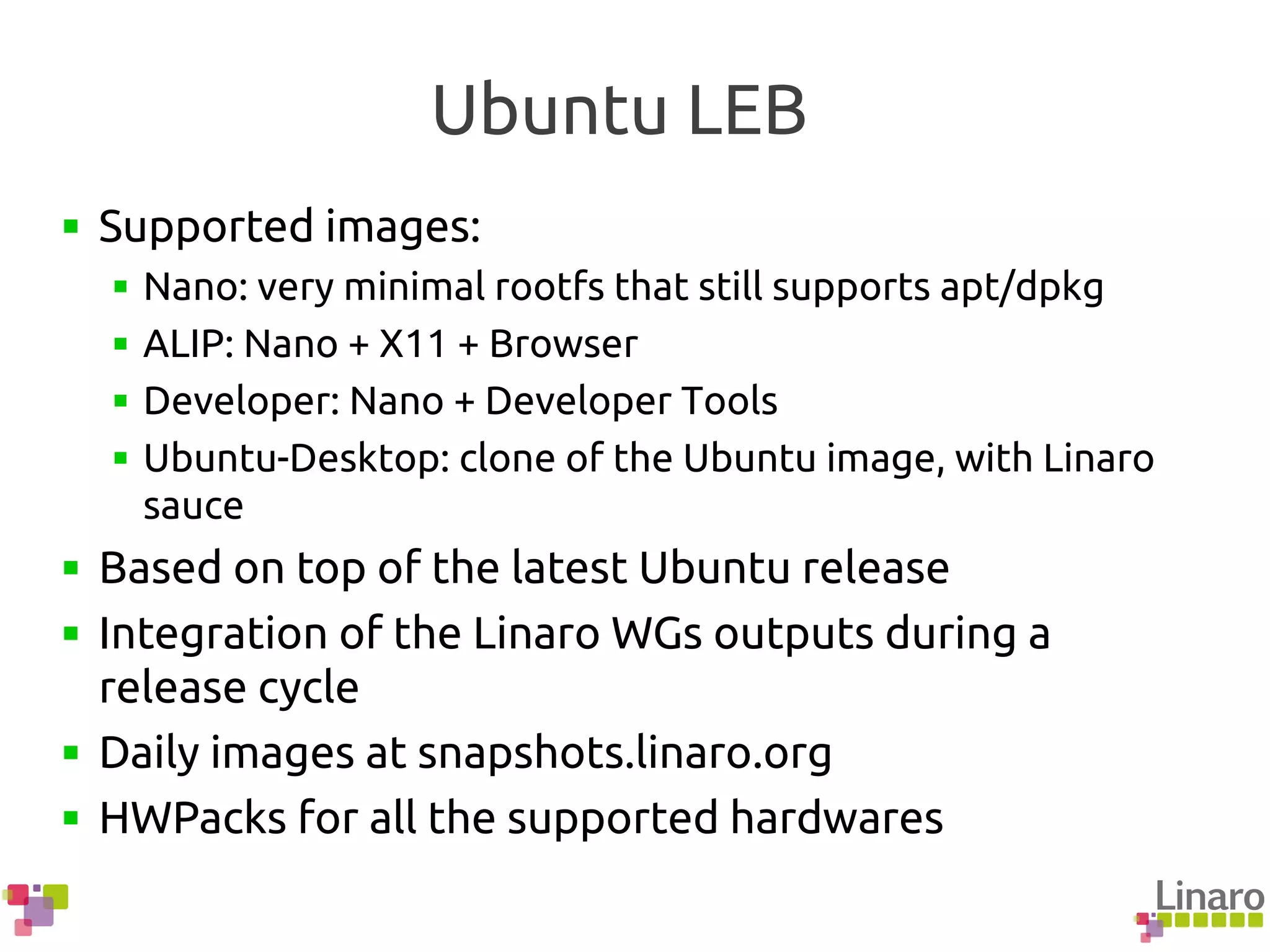 Q4.11: Ubuntu Linaro Evaluation build | PPT