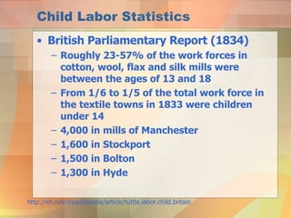 Working & Living Conditions Industrial Revo. | PPT