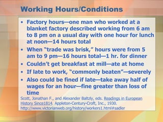 Working & Living Conditions Industrial Revo. | PPT