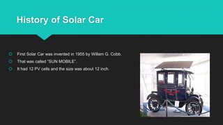 Working model-of-solar-car | PPTX