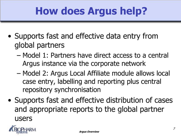 Working with Argus Safety in a Global Community | PDF