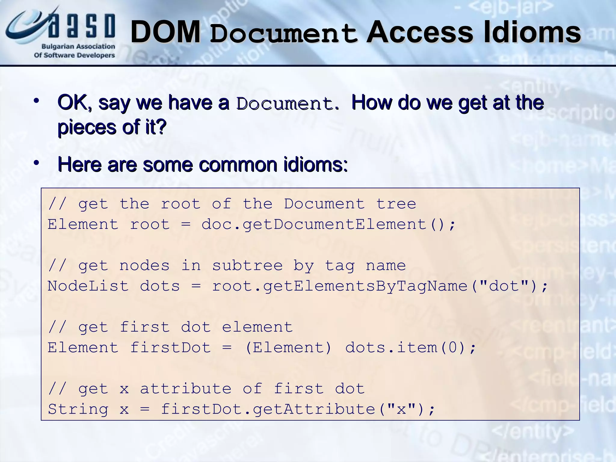 Processing XML with Java | PPT Processing XML with Java | PPT