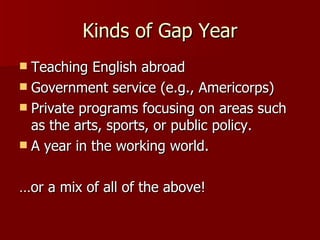 Working Abroad & Gap Years | PPT