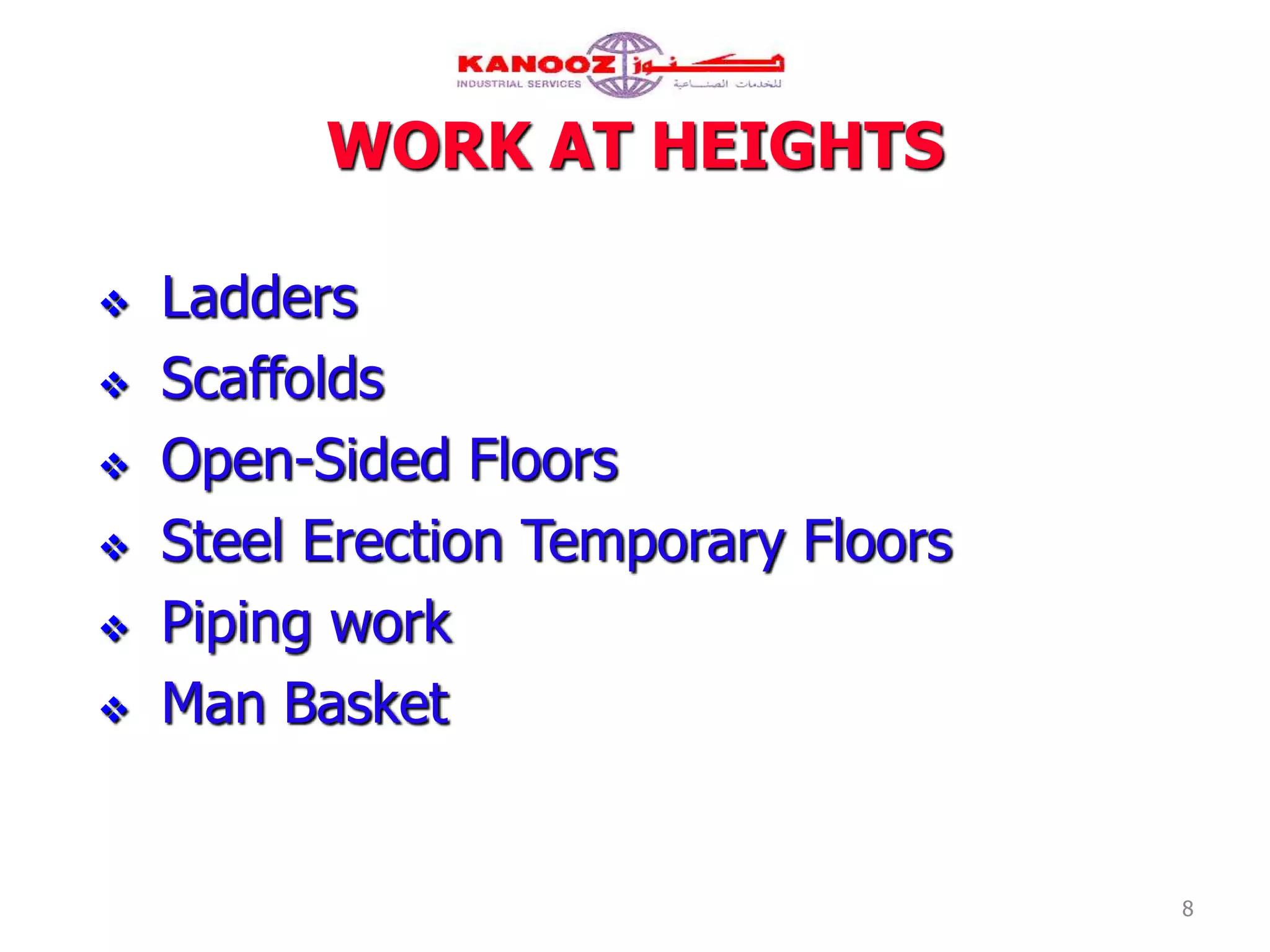Working at height Fall Protection Presentation.ppt | First Aid | Injuries