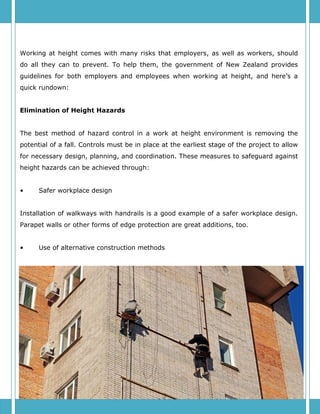 Working at height in new zealand a guideline for best practices | PDF ...