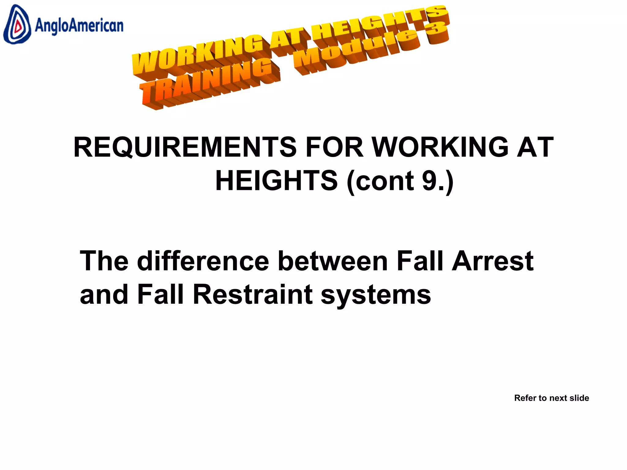Working at heights training powerpoint | PDF