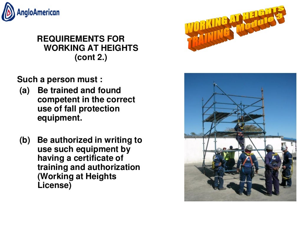 Working at heights training powerpoint