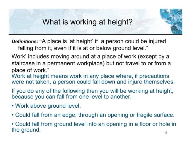 Working at height slides | PDF | First Aid | Injuries