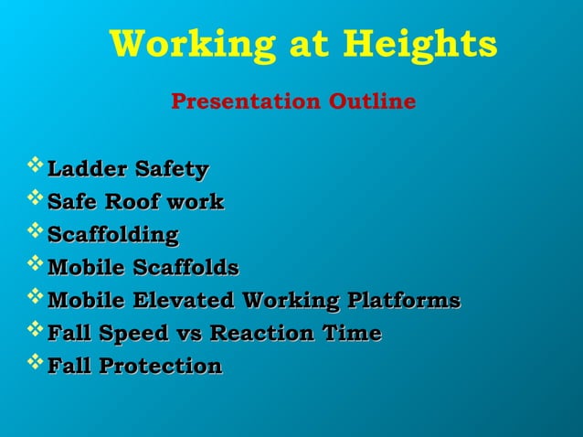 Working at Height Training Slide presentation | PPT