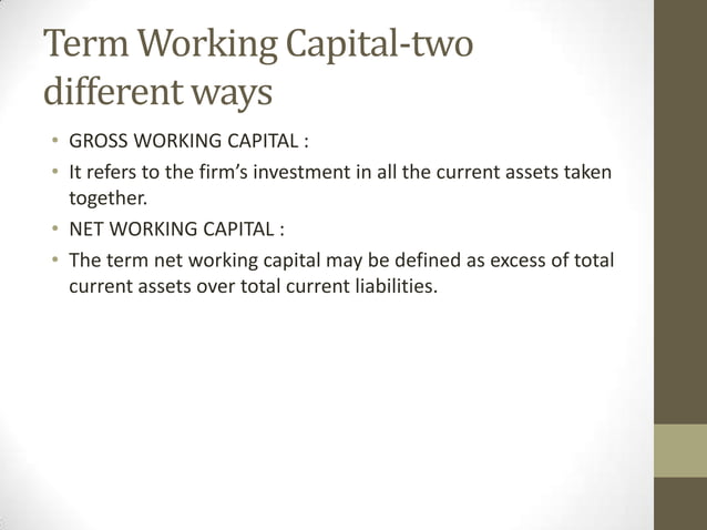 Working Capital Management | PPT