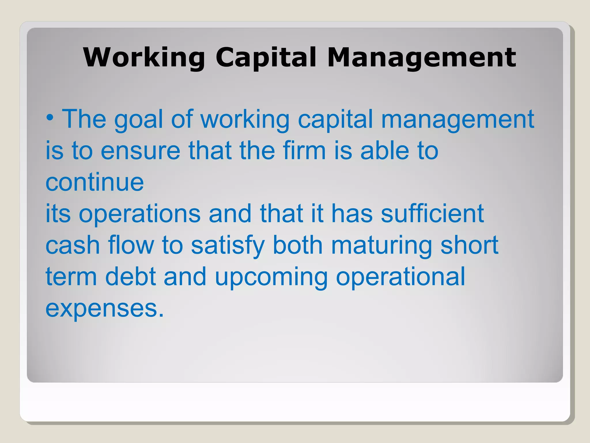Working capital | PPT