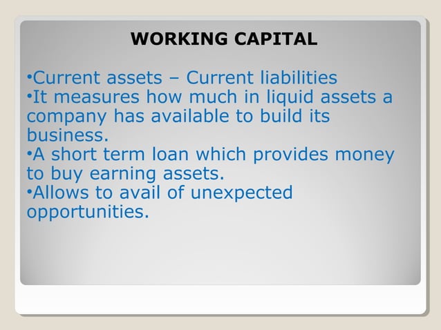 Working capital | PPT