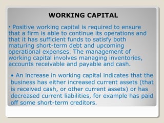 Working capital | PPT | Business Accounting & Finance | Business