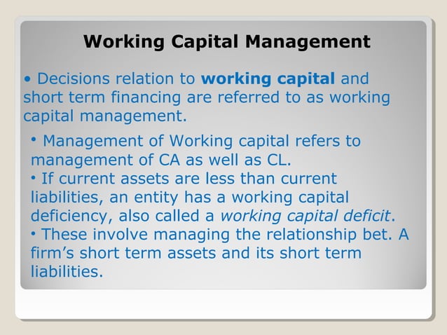 Working capital | PPT