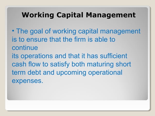 Working capital | PPT
