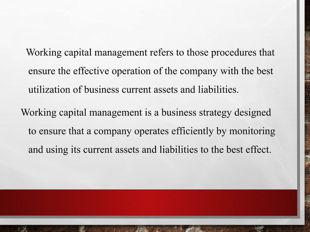 WORKING CAPITAL.pptx Working Capital Introduction | PPT