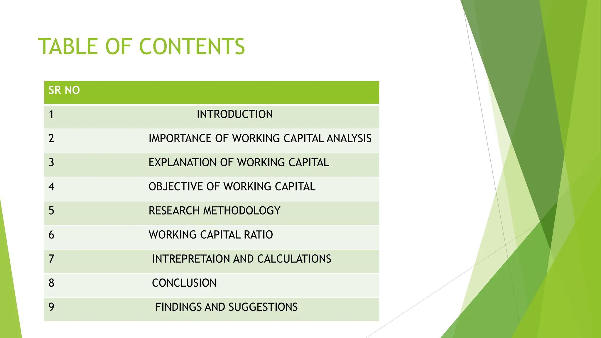 WORKING CAPITAL ANALYSIS.pptx about as solitaire infosys | PPTX