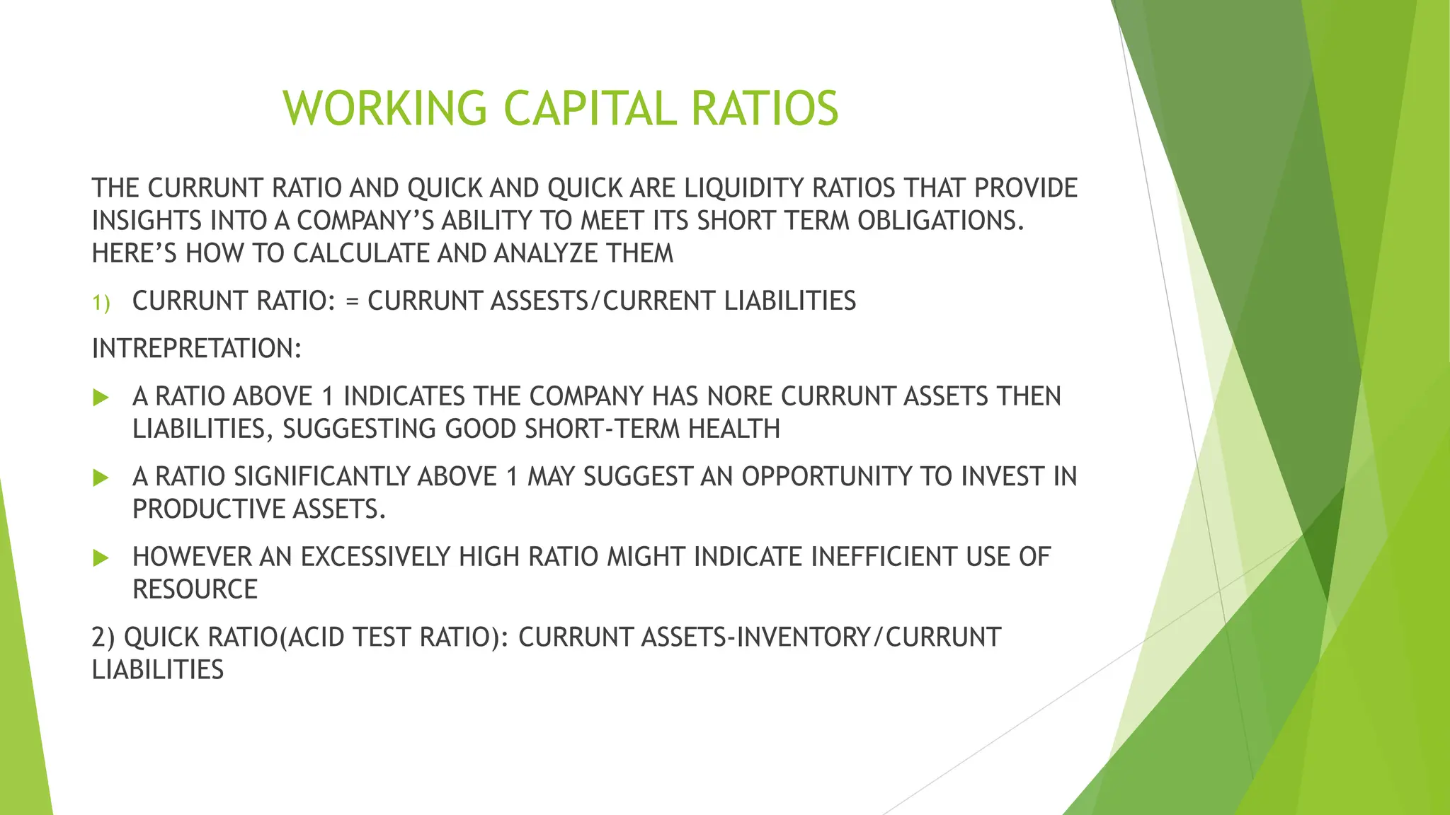 WORKING CAPITAL ANALYSIS.pptx about as solitaire infosys | PPTX