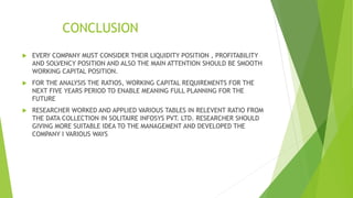 WORKING CAPITAL ANALYSIS.pptx about as solitaire infosys | PPTX