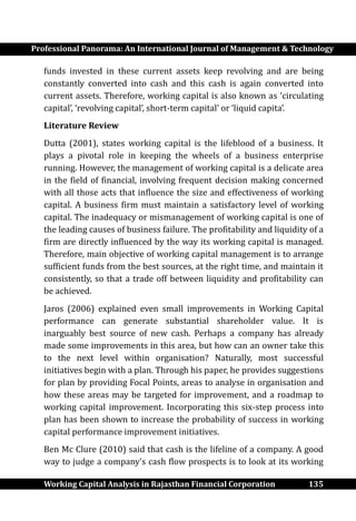 Working capital analysis in rajasthan financial corporation | PDF