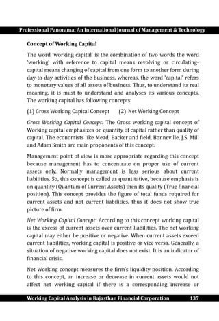 Working capital analysis in rajasthan financial corporation | PDF
