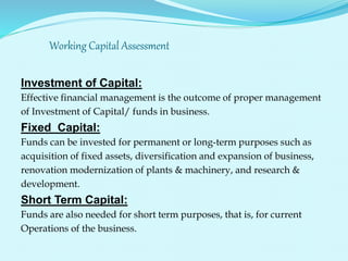 Working capital assessment | PPT