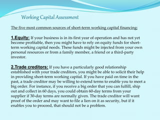 Working capital assessment | PPTX