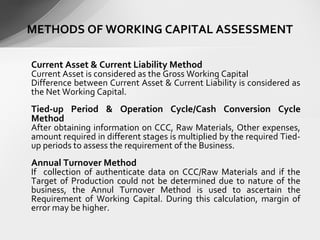 Working capital assessment | PPT