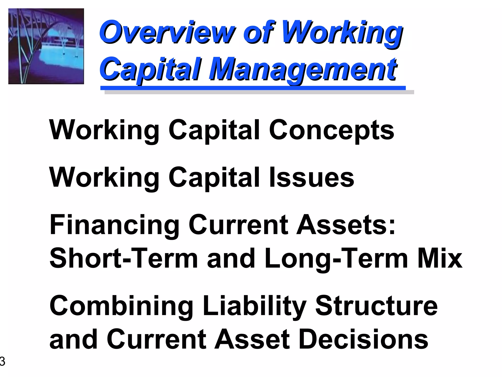 Overview of Working Capital Management | PPT