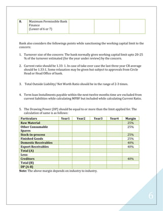 Working capital finance | DOCX
