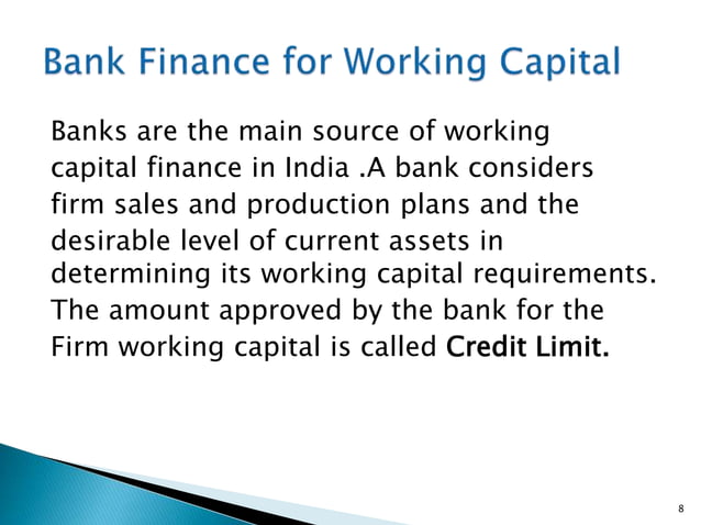 Working capital finance | PPT