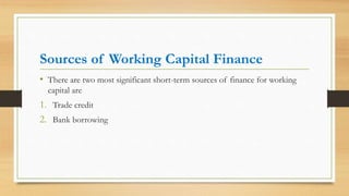 Working capital finance | PPTX