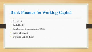 Working capital finance | PPTX