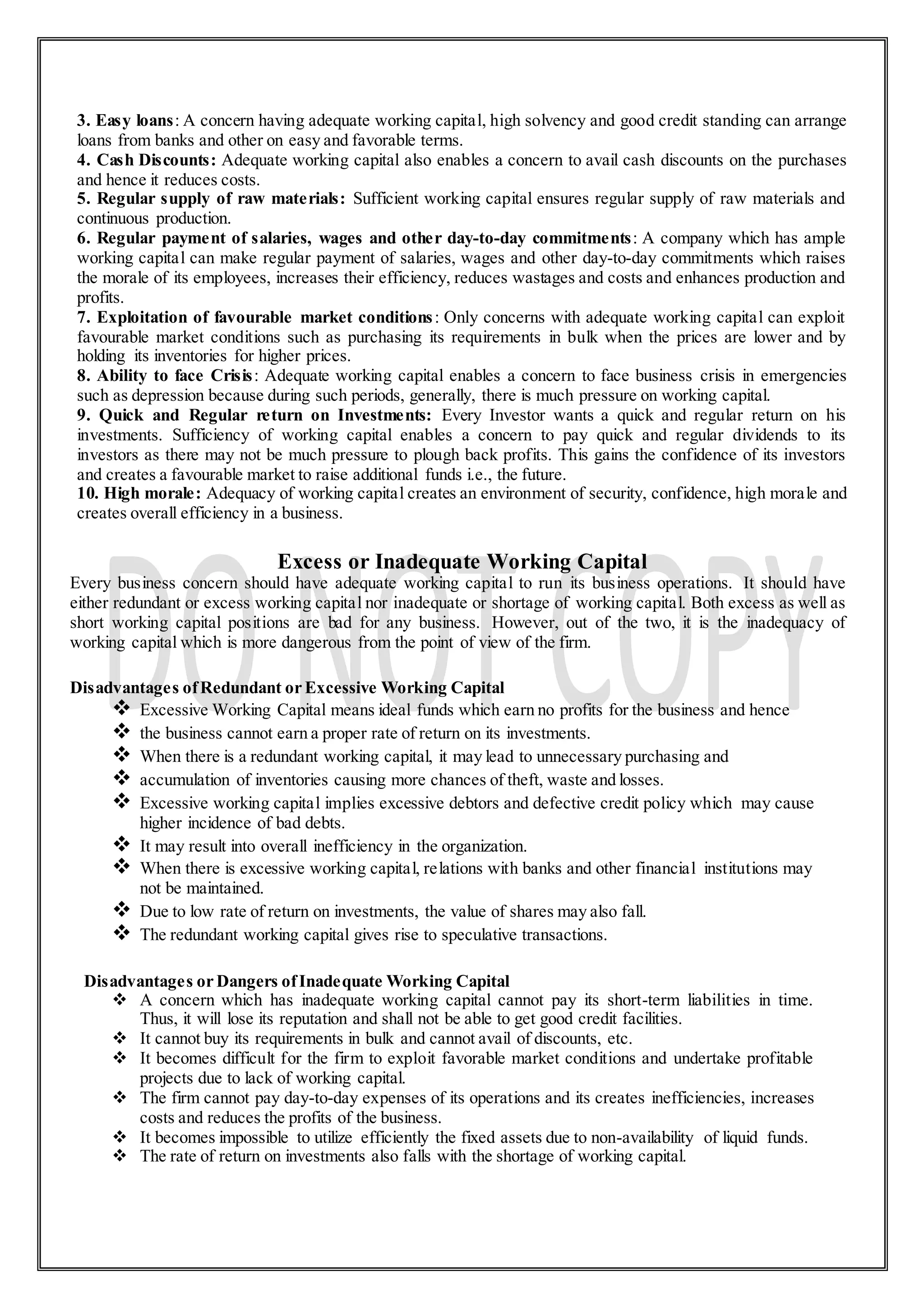Working capital financing | PDF