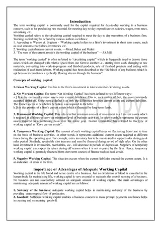 Working capital financing | PDF