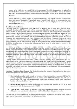 Working capital financing | PDF