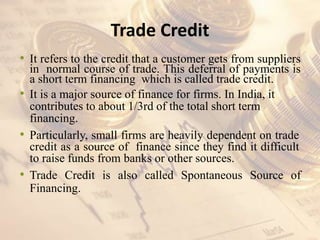 Working Capital Financing and Regulation of Bank Credit | PPTX