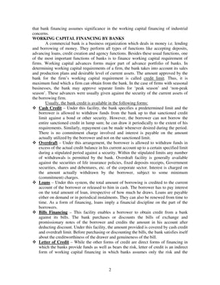 Working capital financing_by_banks | PDF