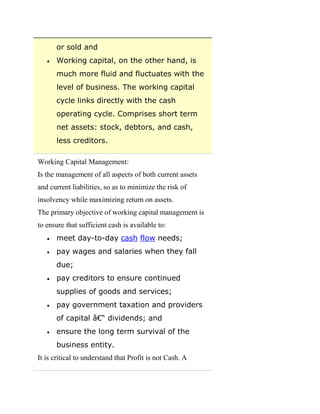 Working Capital Introduction | PDF
