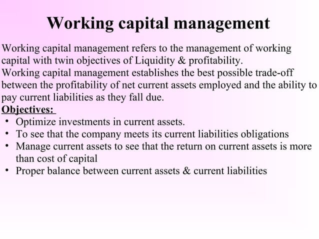 Working capital management | PPT