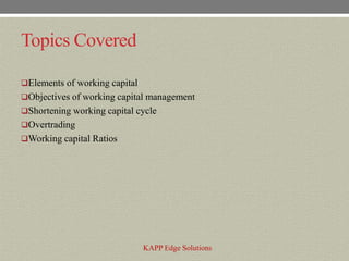 Working capital management | PDF