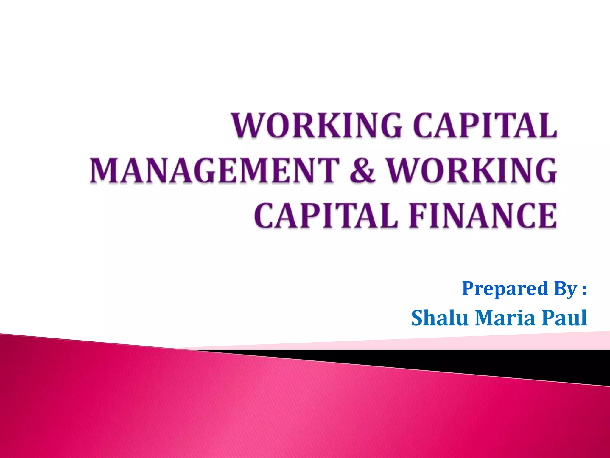 Working capital management | PPT