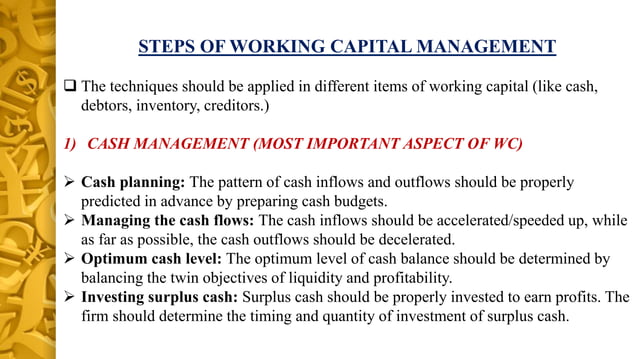 Presentation on Working capital management | PPTX