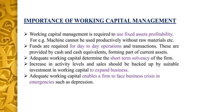 Presentation on Working capital management | PPTX